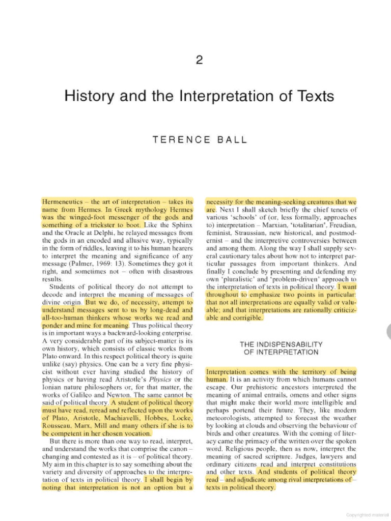 History and The Interpretation of Texts: Terence Ball | PDF | Marxism | Political Philosophy