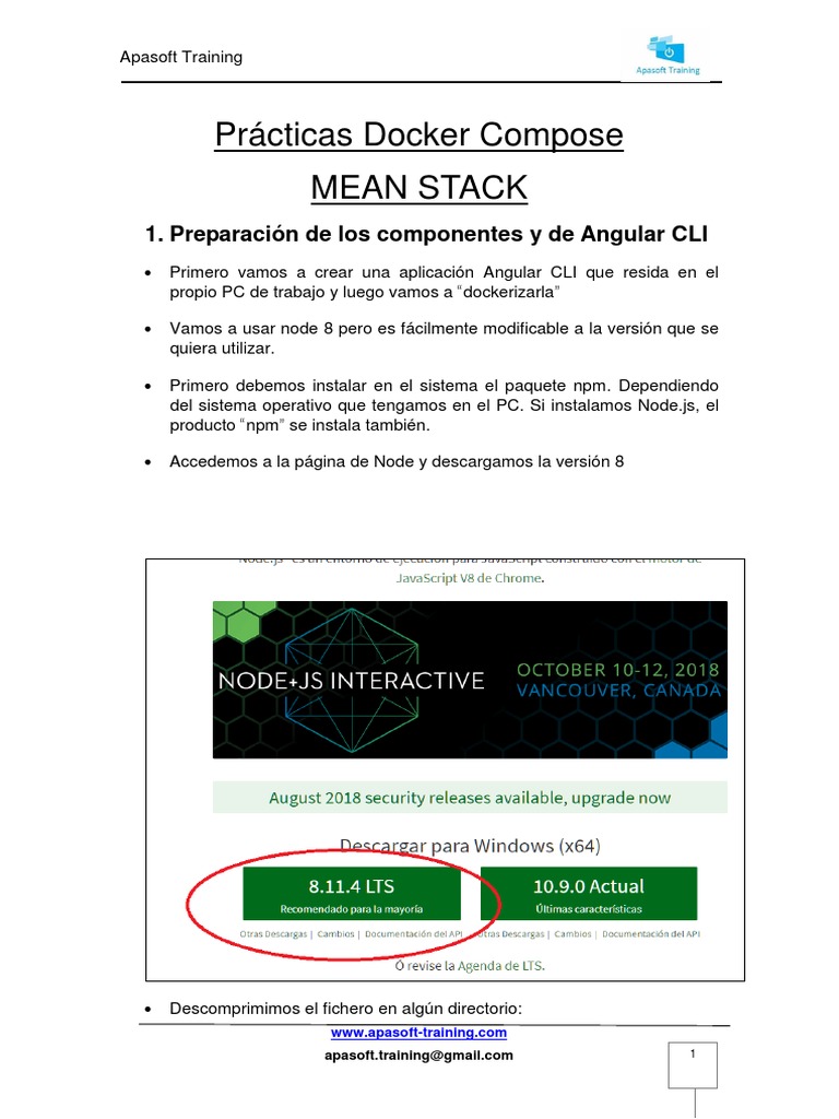 22 Práctica Docker Compose Mean Stack Pdf Desarrollo De Software Informática