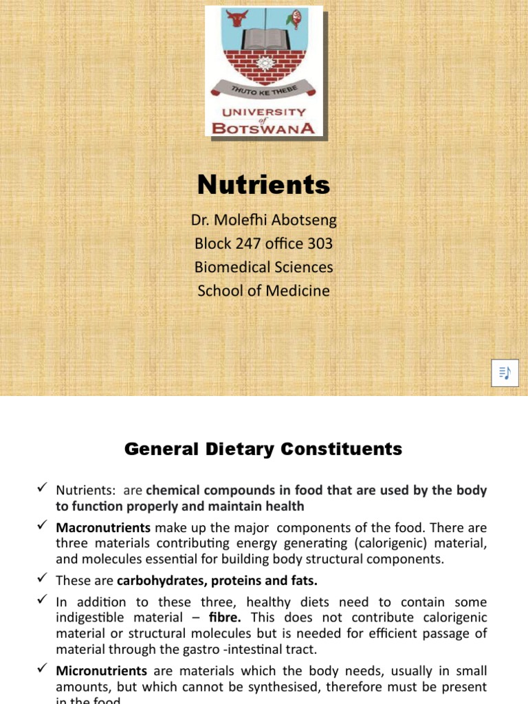 SOM 201 Nutrients Notes 2021 | PDF | Carbohydrates | Glucose