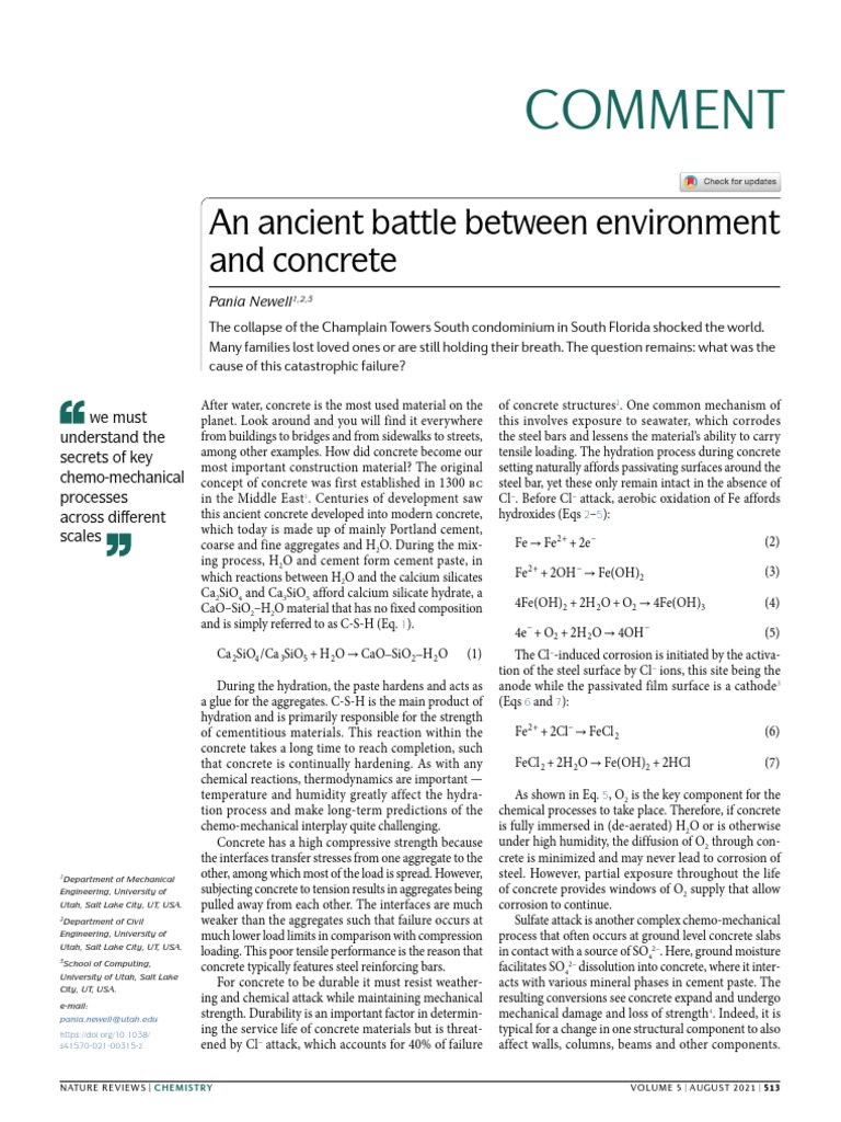 Comment: An Ancient Battle Between Environment and Concrete | PDF ...