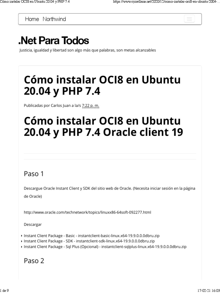 Cómo Instalar OCI8 en Ubuntu 20.04 y PHP 7.4 | PDF | Php | Red mundial