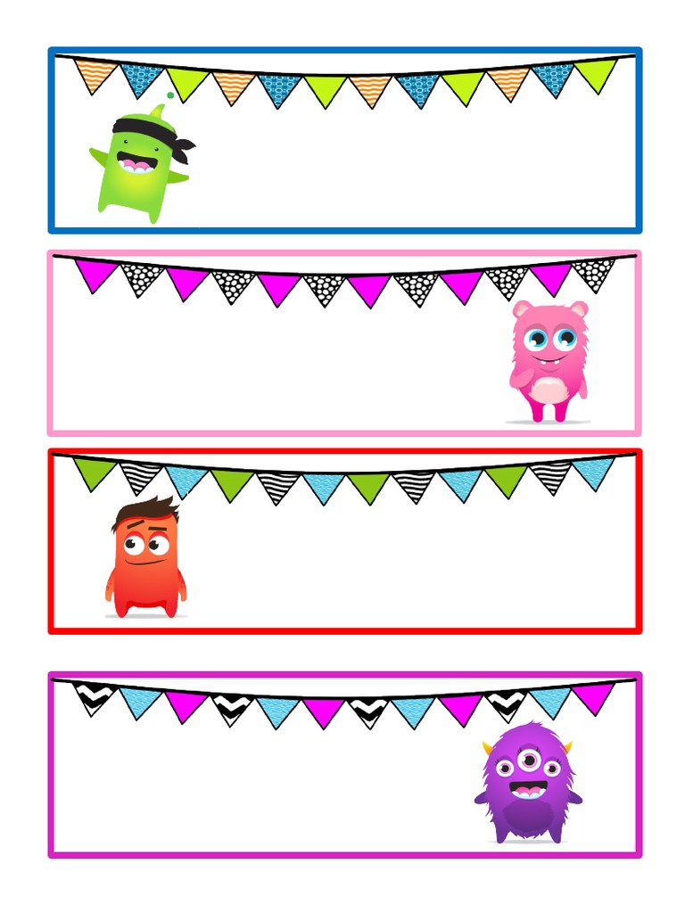 Printable ClassDojo Monster Name Tags | PDF