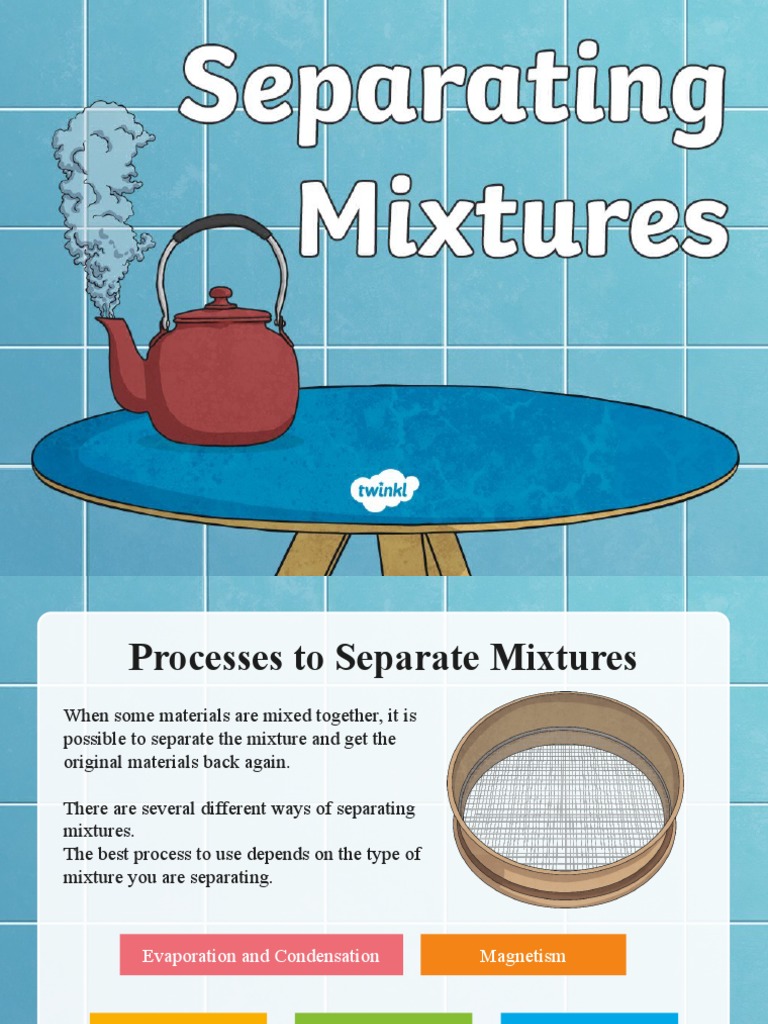 Methods of Separation: A Guide to Separating Various Mixtures Through ...