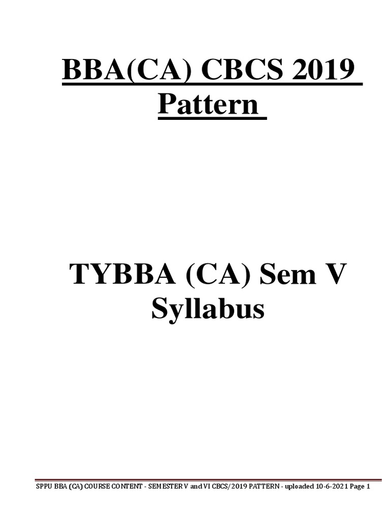 7 Tybba Ca Syllabus Of Sem V And Vi 08072021 Pdf Class Computer Programming 