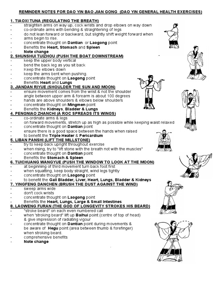 Detailed Instructions for Performing Eight Dao Yin Exercises for ...