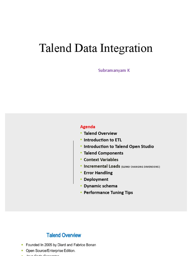 An Introduction to Talend Open Studio for Data Integration: Components ... An Introduction to Talend Open Studio for Data Integration: Components ...