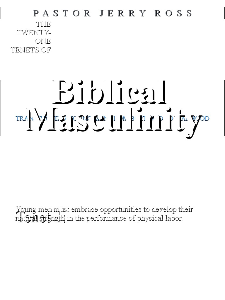 The Twenty One Tenets Of Biblical Masculinity By Jerry Ross Pdf God
