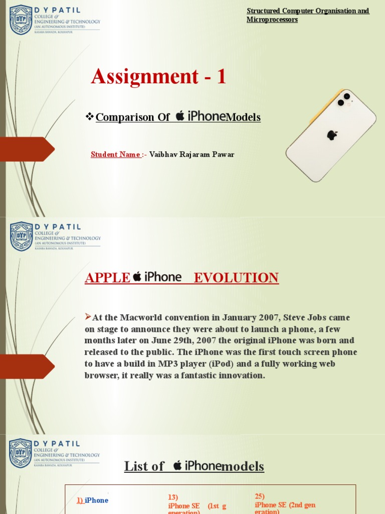 Assignment - 1 Iphone Final | PDF | I Phone | Apple Inc.