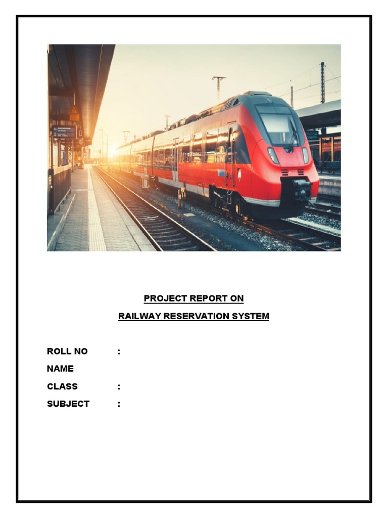 Class 12 Project Railway Reservation Pdf Python Programming Language Computer Programming