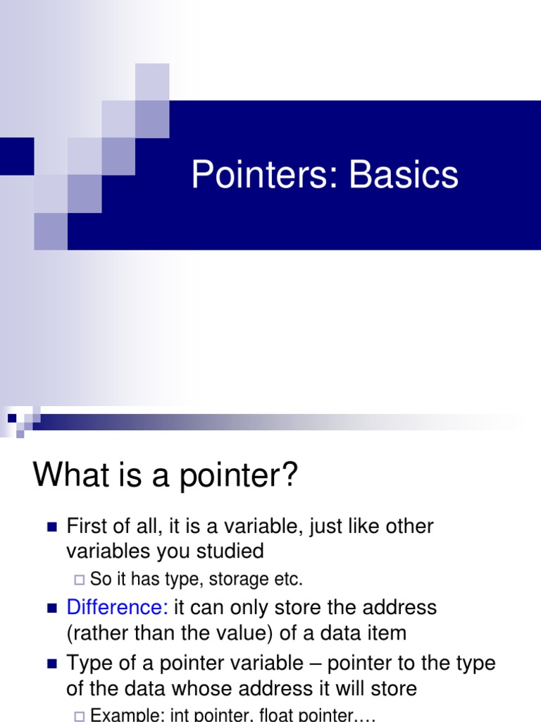 Lect 16 17 Pointer Basics Download Free Pdf Pointer Computer Programming Variable