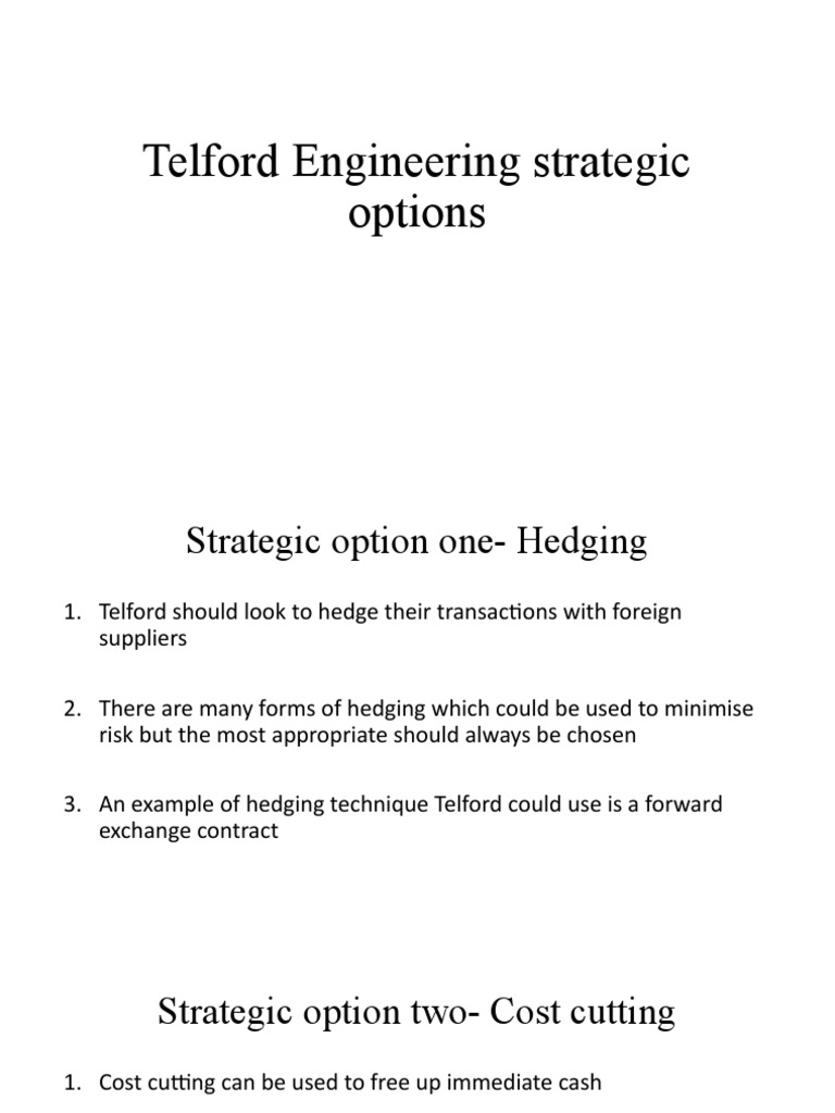 Telford Engineering Strategic Options | PDF