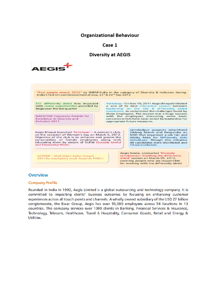 Organizational Behavior Case Study on Diversity | PDF