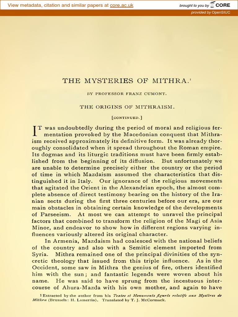 Mysteries of Mithra | PDF | Zoroastrianism
