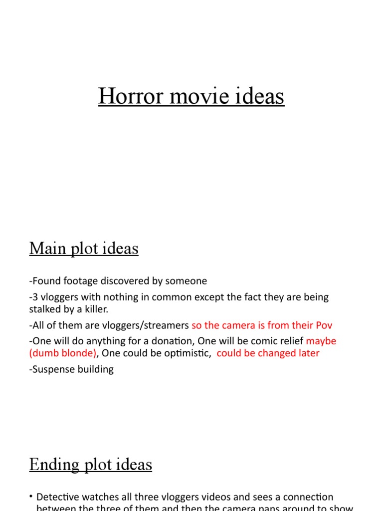 Horror Movie Ideas | PDF