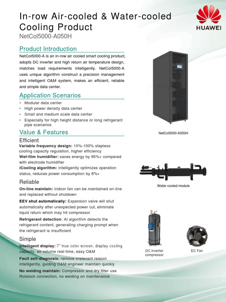 NetCol5000-A050H In-Row Air-Cooled & Water-Cooled Cooling Product ...