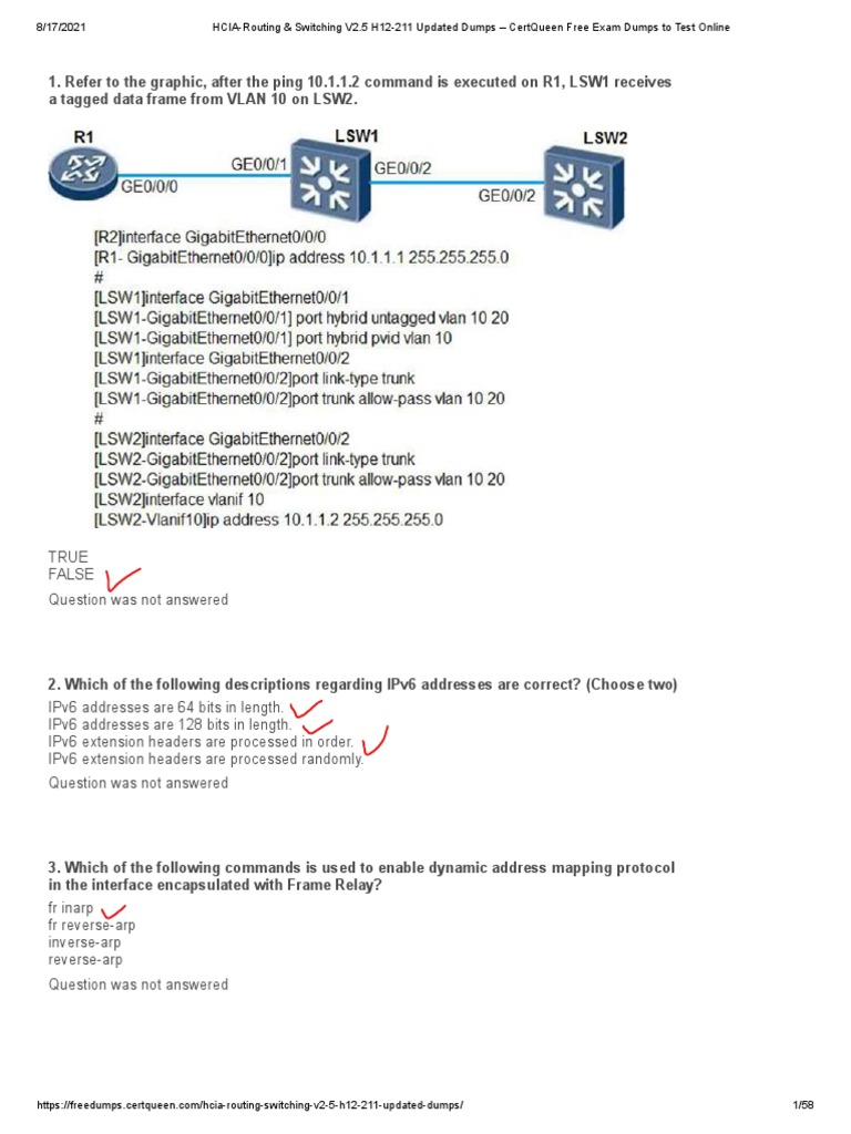 HCIA-Routing & Switching V2.5 H12-211 Updated Dumps - CertQueen Free ...