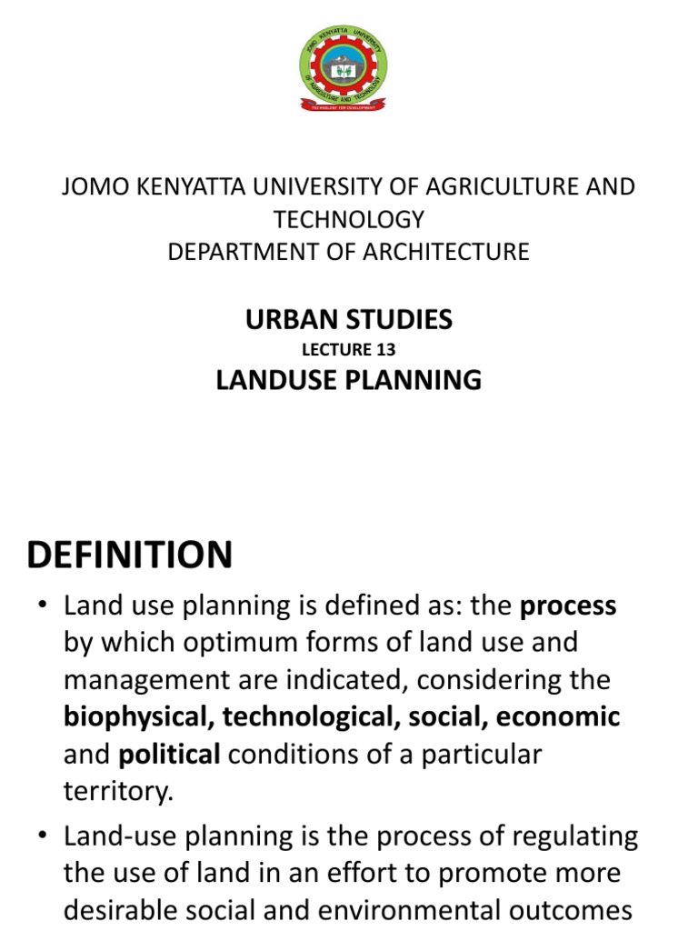 Lecture Thirteen - Landuse Planning | PDF | Environment | Land Use