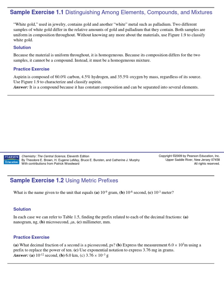 Ch01 Sample Exercise | PDF | Significant Figures | Density