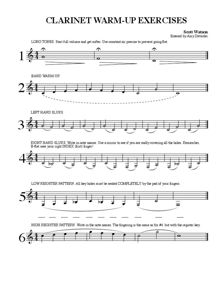 Warms Ups Clarinete 4 | PDF