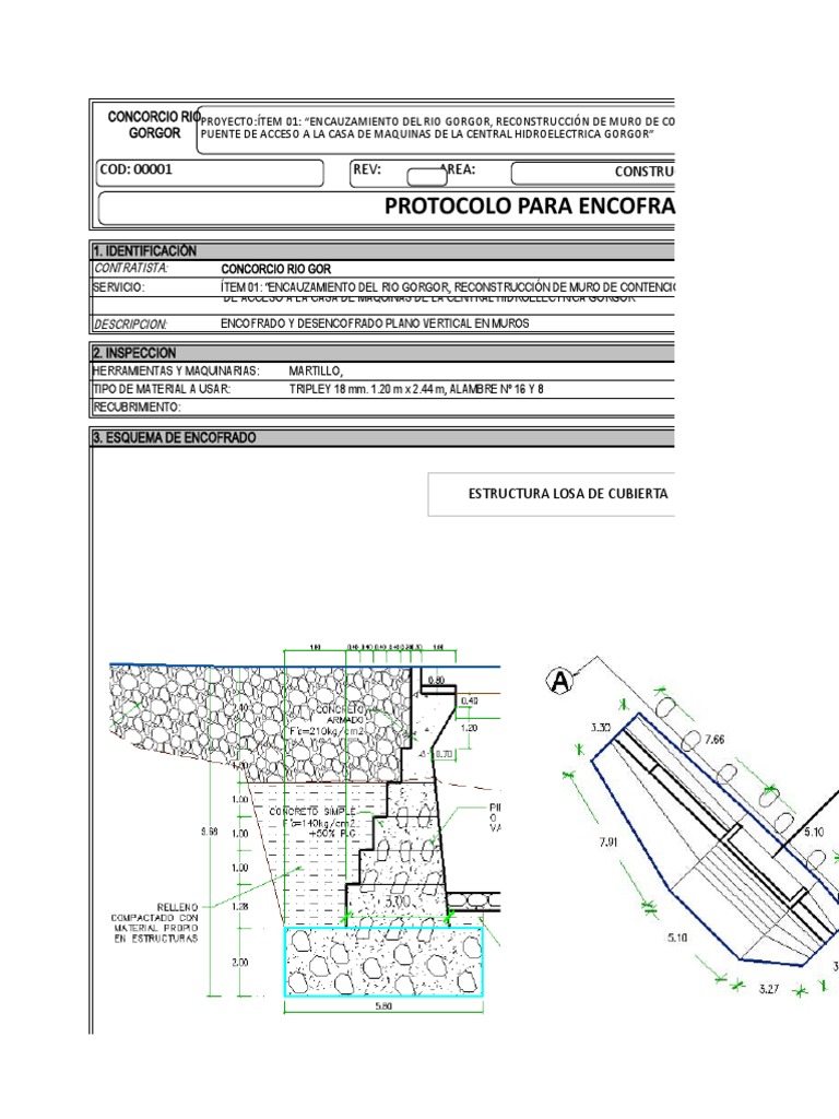 Protocolos de Calidad-Encofrado | PDF | Microsoft Excel | Microsoft Office