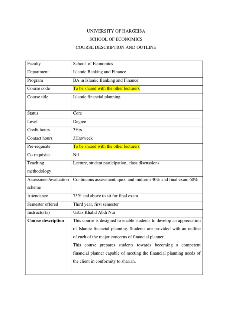 A Comprehensive Guide to Islamic Financial Planning: An Outline of the ...