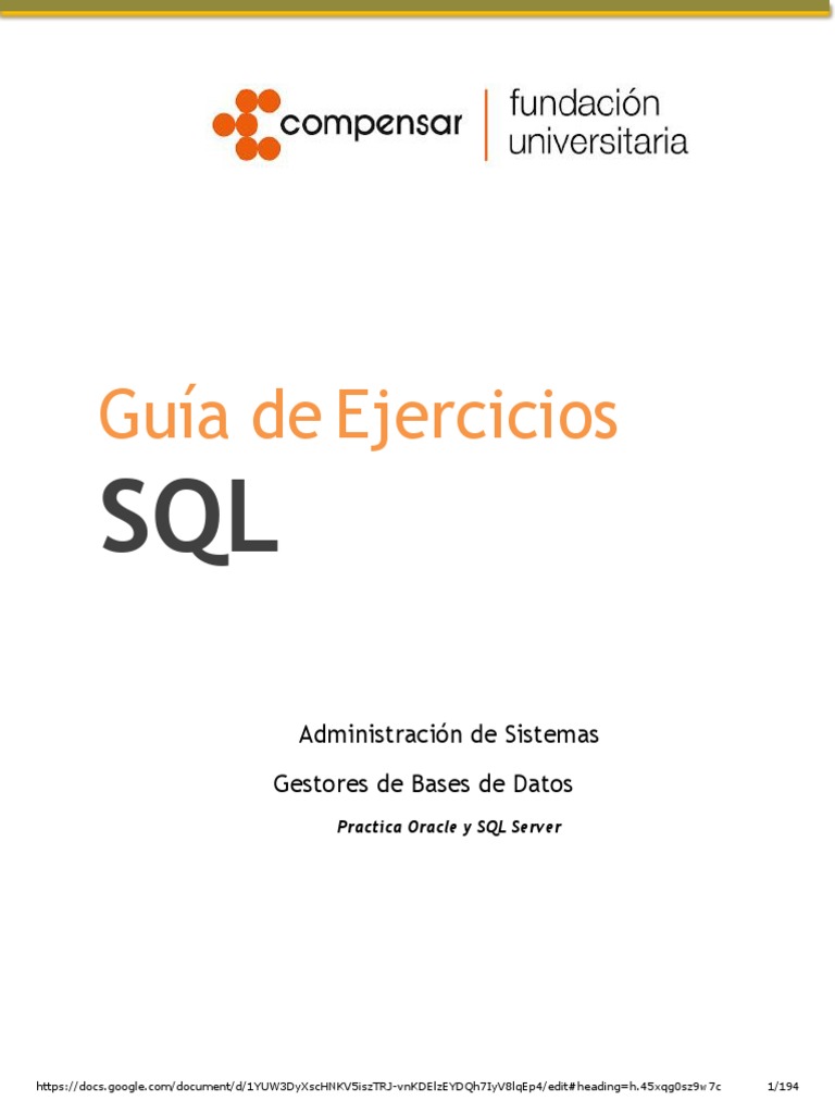 Guia SQL ABD | PDF | SQL | Bases de datos