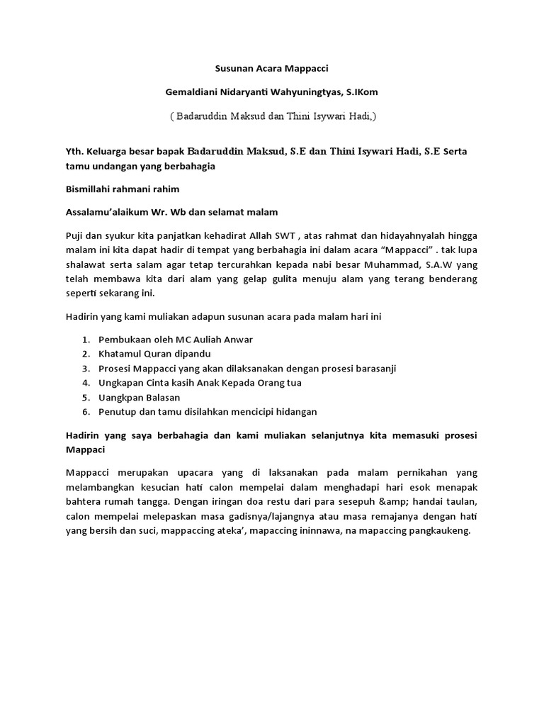 Mappacci Atau Korongtigi | PDF | Kajian Bahasa Asing | Seni