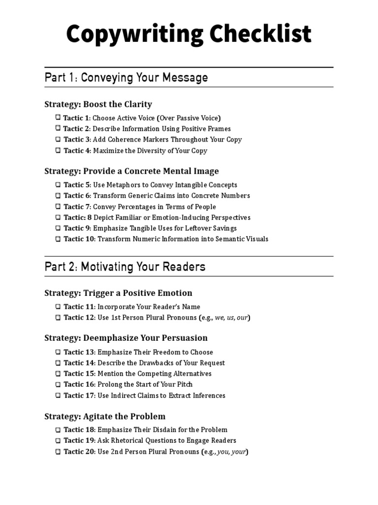 Copywriting Checklist | PDF