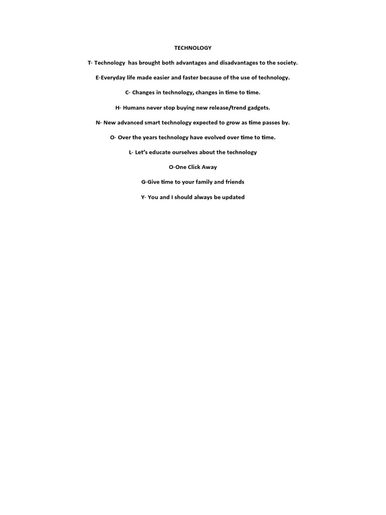 Technology Acrostic | PDF
