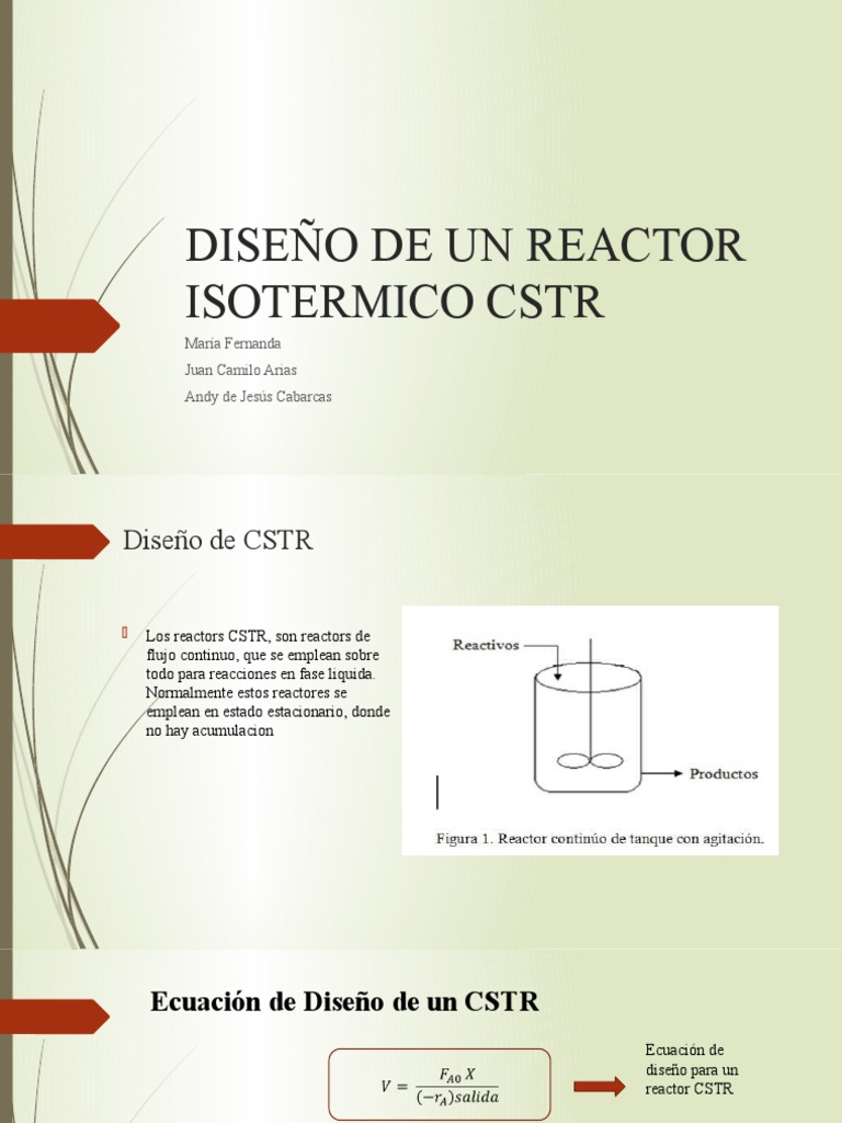 Diseño de Un Reactor Isotermico CSTR | PDF