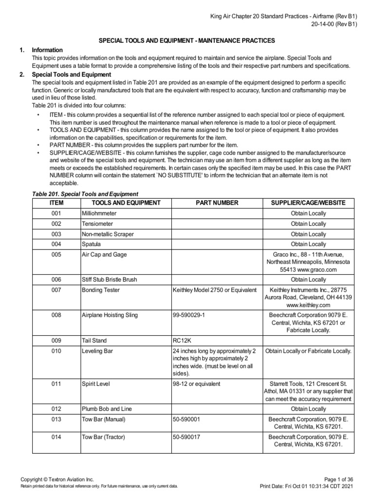 1 Special Tools and Equipment - Maintenance Practices | PDF ...