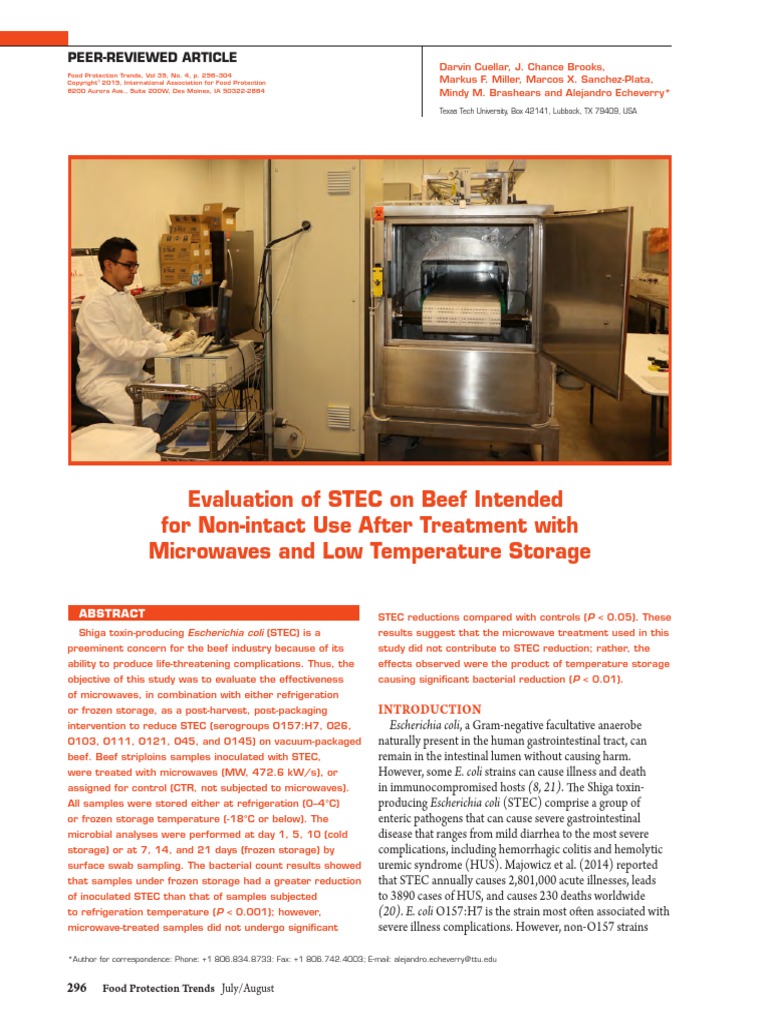 2019 07 Evaluation of Stec On Beef Intended For Non Intact Use After ...