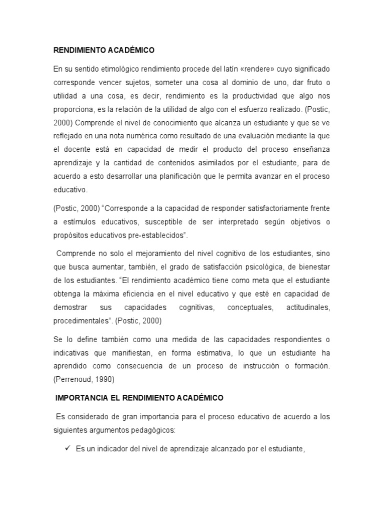 Rendimiento Academico Variable 3 | PDF | Aprendizaje | Maestros