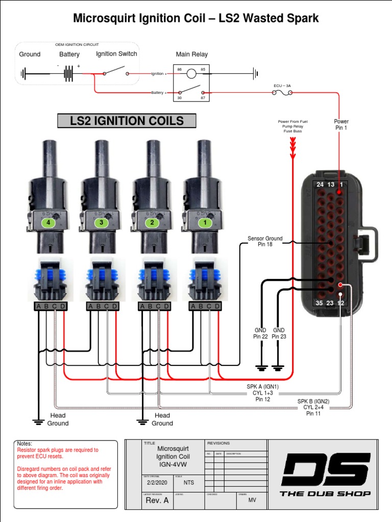 LS2 Wasted Spark Ignition Diagram | PDF | Ignition System | Electricity