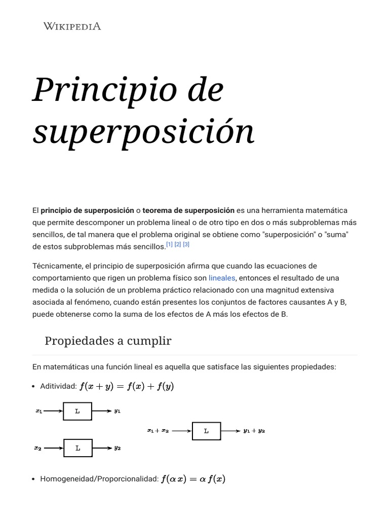 Principio de Superposición - Wikipedia, La Enciclopedia Libre | PDF ...