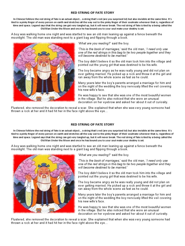 Red String of Fate Story | PDF | Folklore | Mythology