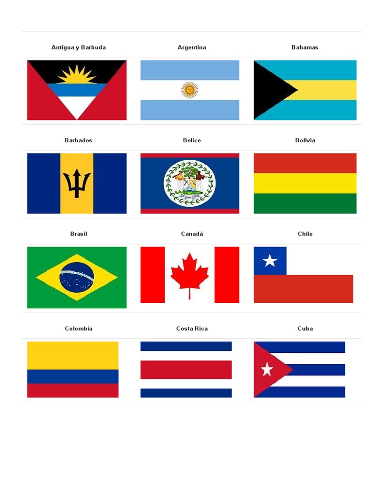 Banderas Latinoamericanas Para Imprimir Hoja De Referencia De La
