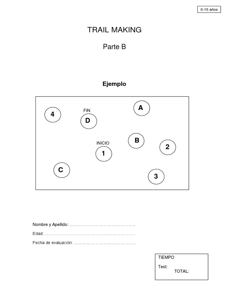 LAMINA Test Trail Making B Niños | PDF