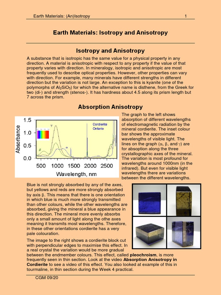 Earth Materials: Isotropy and Anisotropy Isotropy and Anisotropy | PDF ...