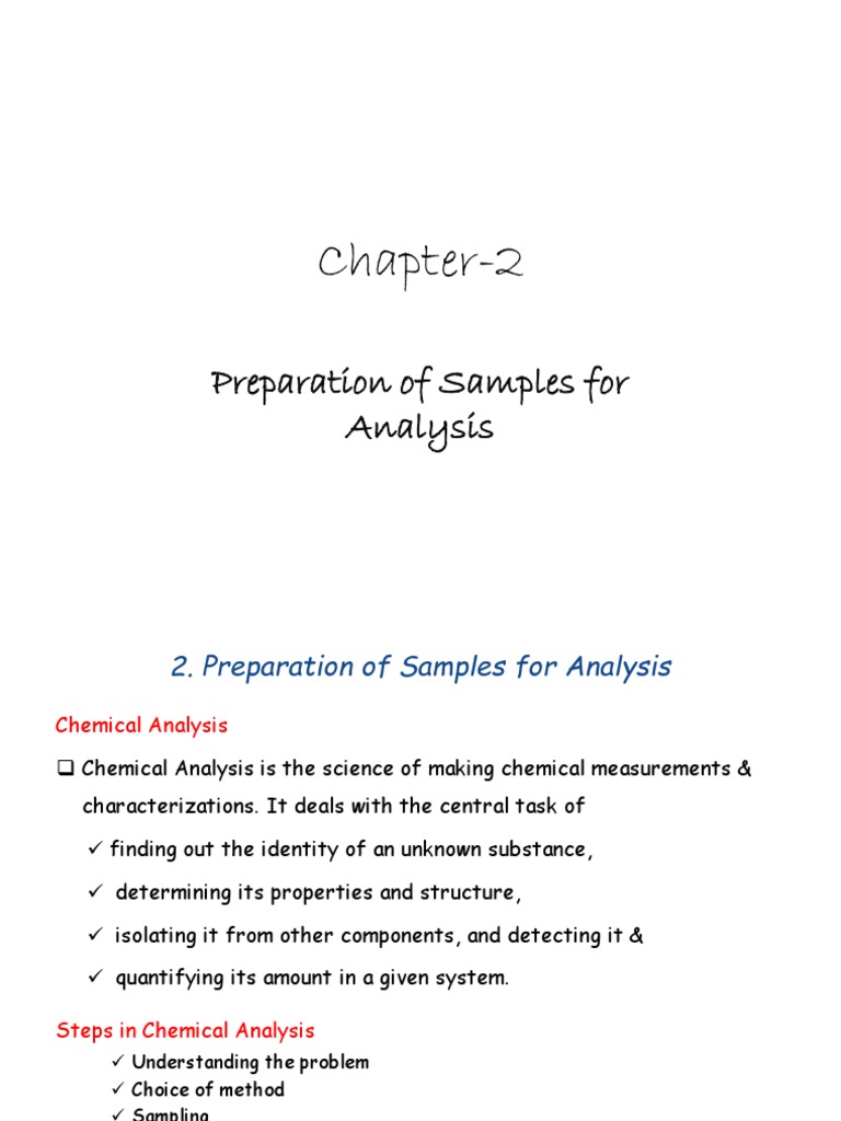Chapter-2: Preparation of Samples For Analysis | PDF | Analytical ...