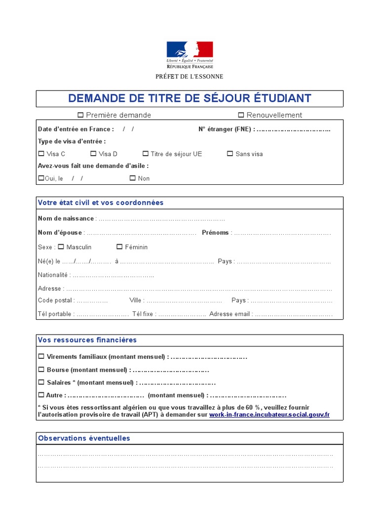 Formulaire Étudiant-A-Completer | PDF