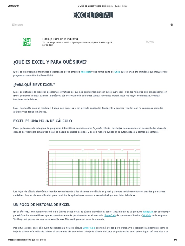 ¿Qué Es Excel y para Qué Sirve - Excel Total | PDF | Microsoft Excel ...