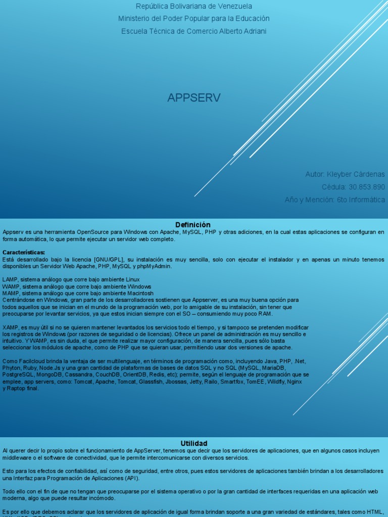 Appserver | PDF | Mi sql | Servidor (Computación)
