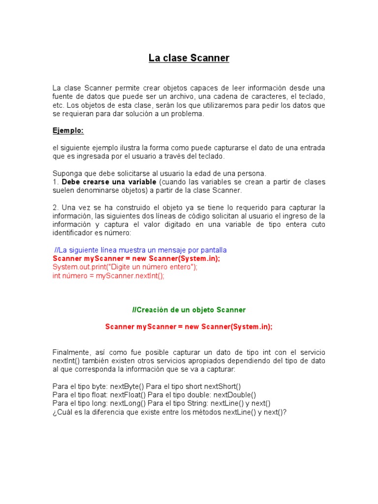 La Clase Scanner | PDF | Información | Archivo de computadora