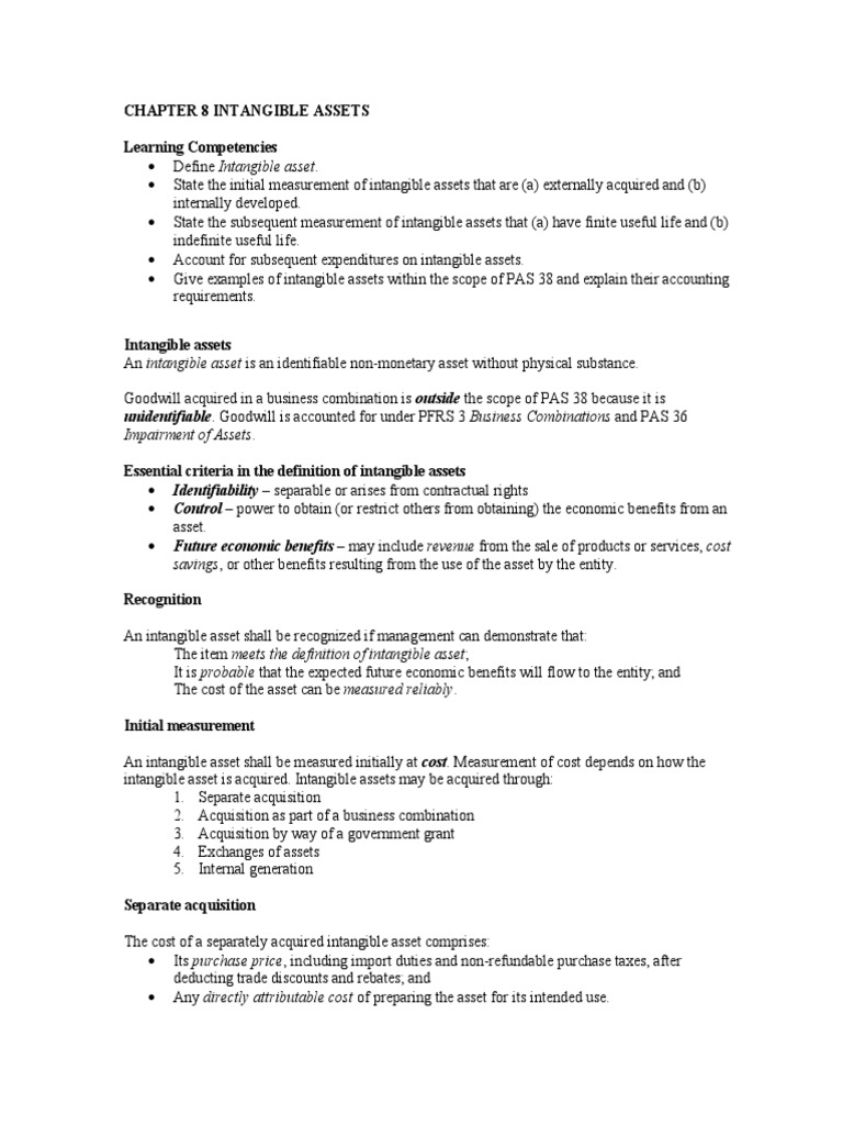 Chapter 8 Intangible Assets | PDF | Intangible Asset | Expense