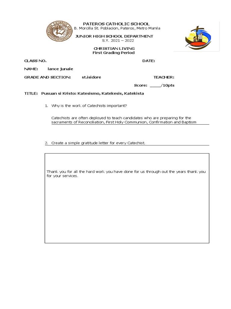 Pusuan Si Kristo Katesismo Katekesis Katekista | PDF