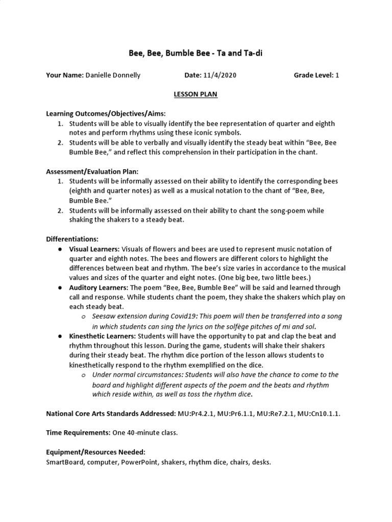 Bee Bee Bumble Bee | PDF | Rhythm | Cognition