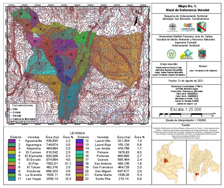 Mapa Veredal San Bernardo, Cundinamarca | PDF