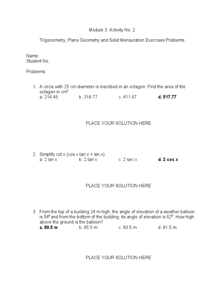 Module 3 Exercises Problem 2 | PDF