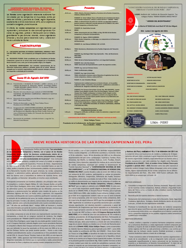 TRIPTICO CONARC - Pu.-1 | PDF | Perú | Lima